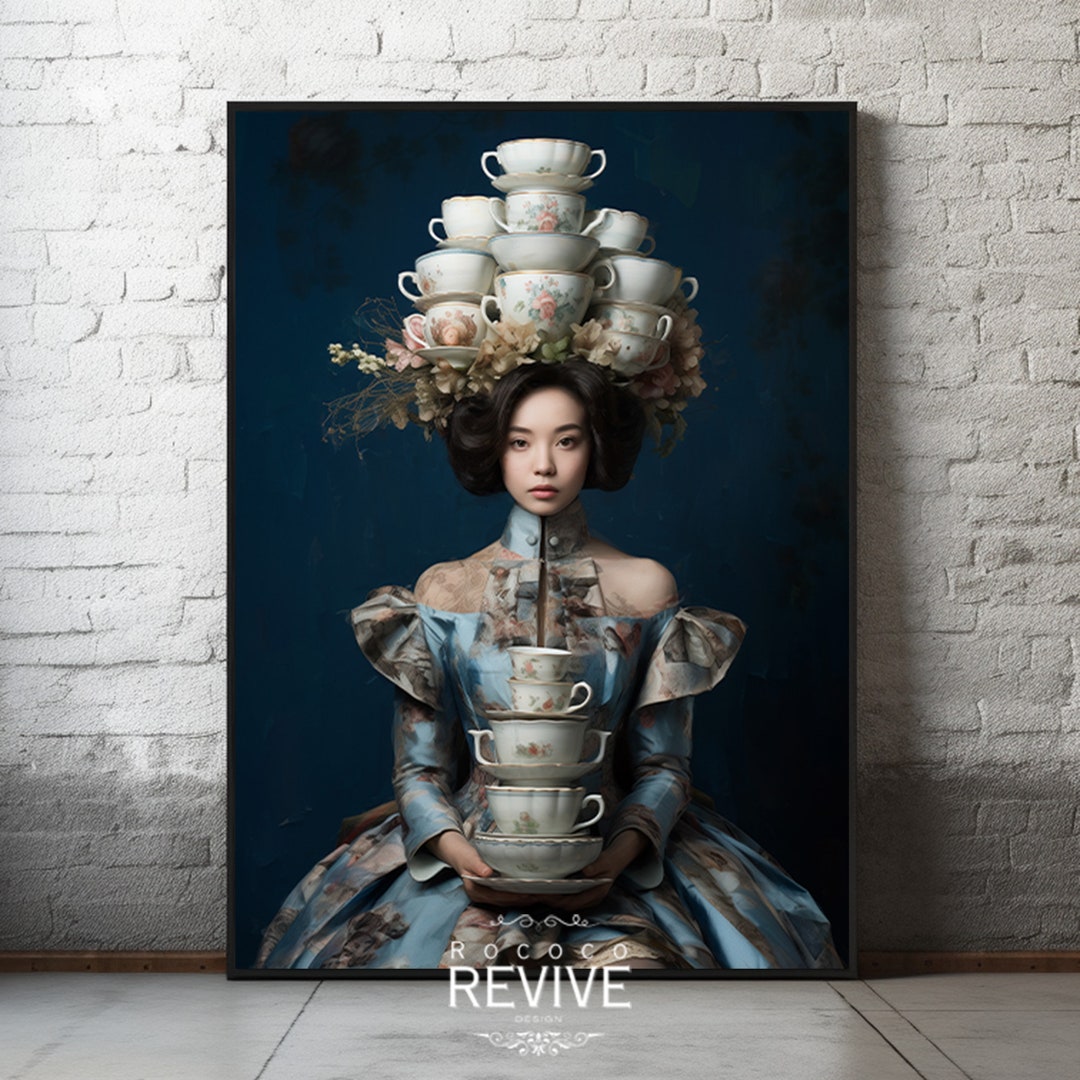 Rococo Wall Art, Printable Digital Painting, Fantasy Home Decor, Fine ...