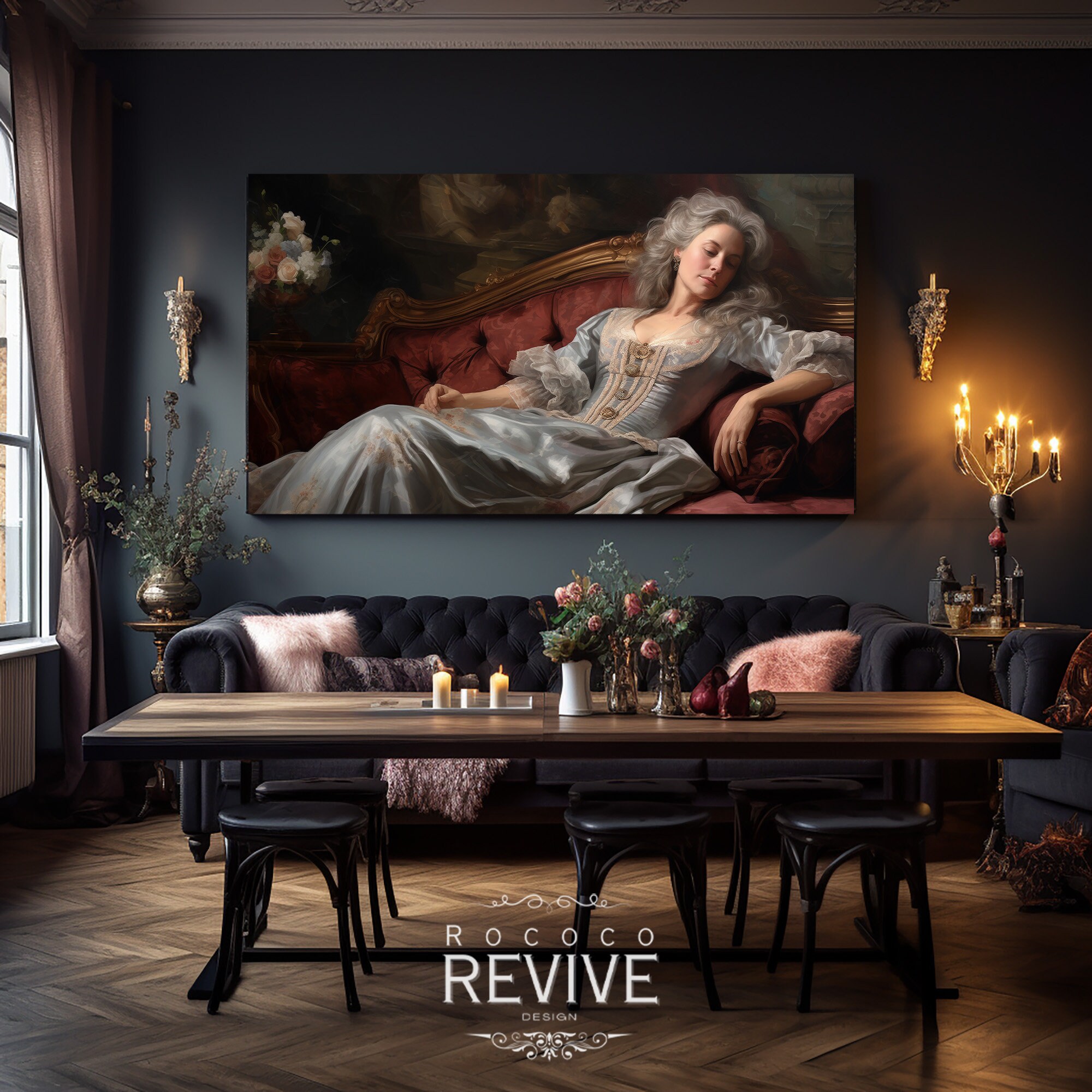 Rococo Wall Art, Printable Digital Painting, Elegant Home Decor, Fine ...