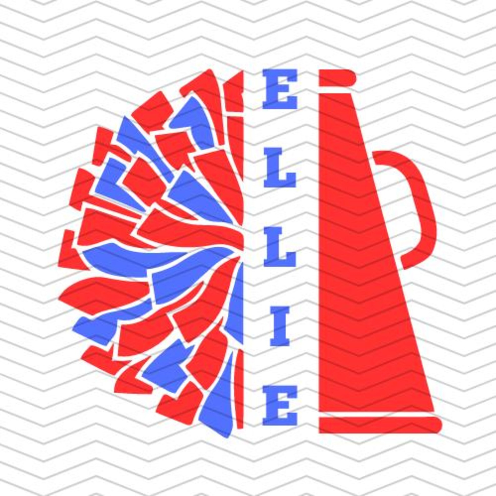 Cheerleader Monogram SVG PNG Bundle: Pom Pom & Megaphone (digital ...