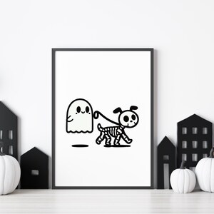 Cute Halloween Ghost Walking Dog SVG/PNG Bundle | Halloween Dog Ghost ...