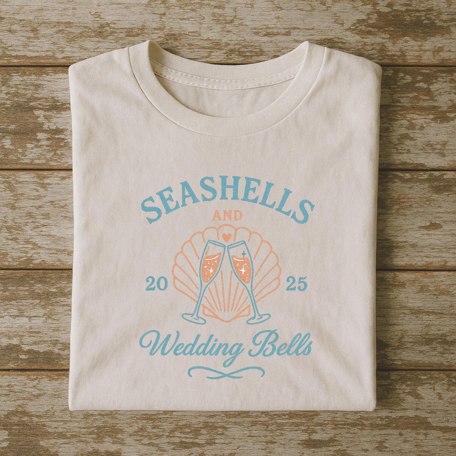 Seashells and Wedding Bells PNG – Vintage Beach Bachelorette Design ...