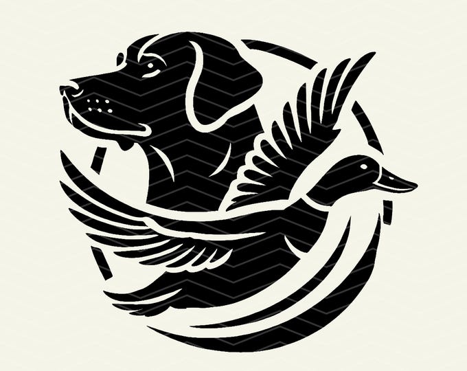 Black Lab Duck Hunting Dog SVG PNG: DTF Cricut Design (digital Download ...