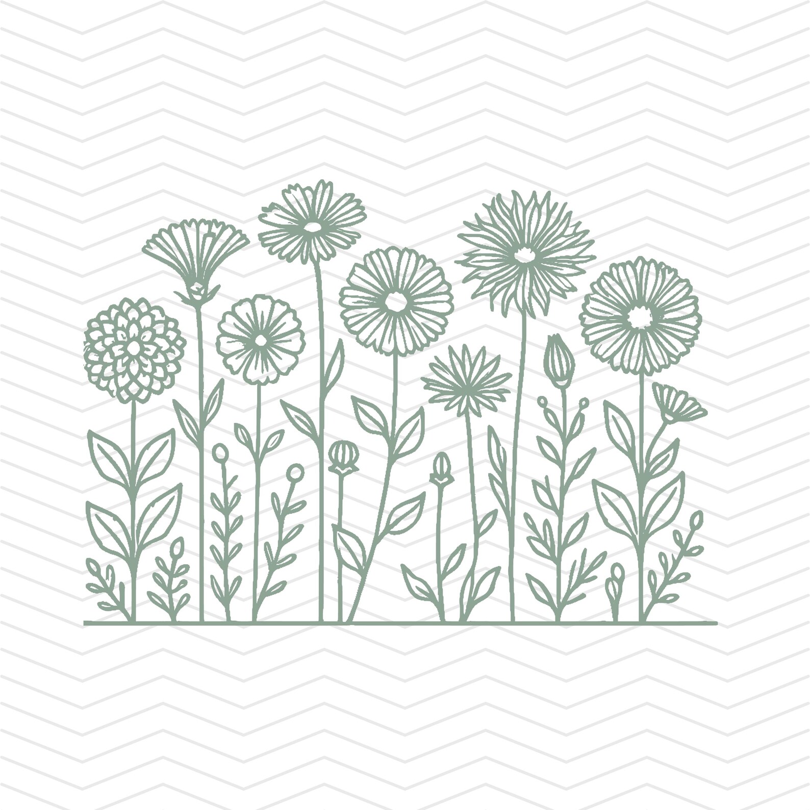 Wildflower SVG, PNG Bundle Wildflower Bouquet Vector File Floral SVG ...