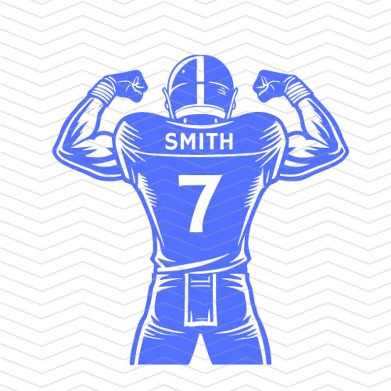 Customizable Football Player SVG PNG: Personalized Vector File (digital ...