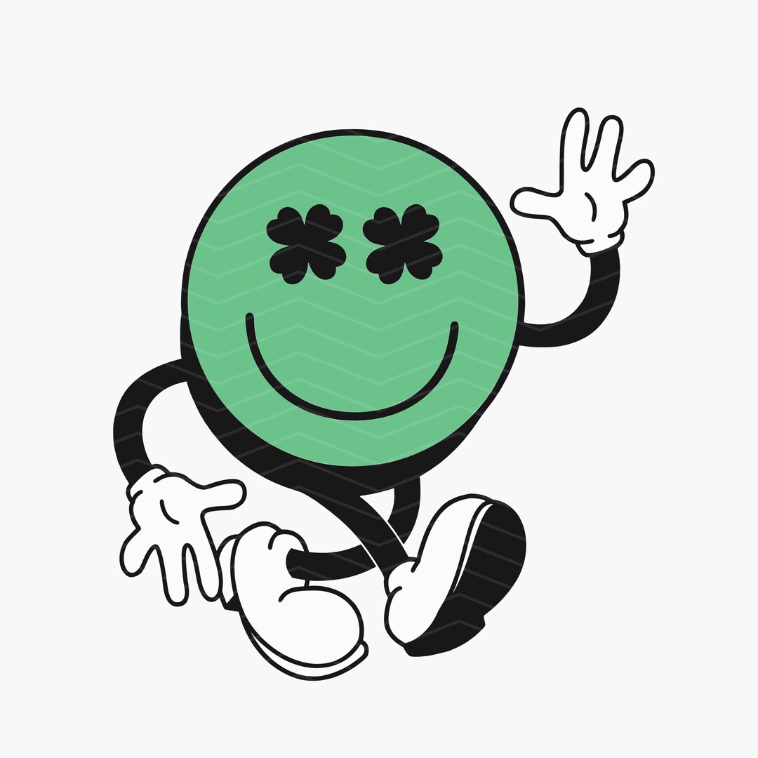 Smiley Shamrock SVG, PNG Bundle | St Patricks Day Vector File | 4 Leaf ...
