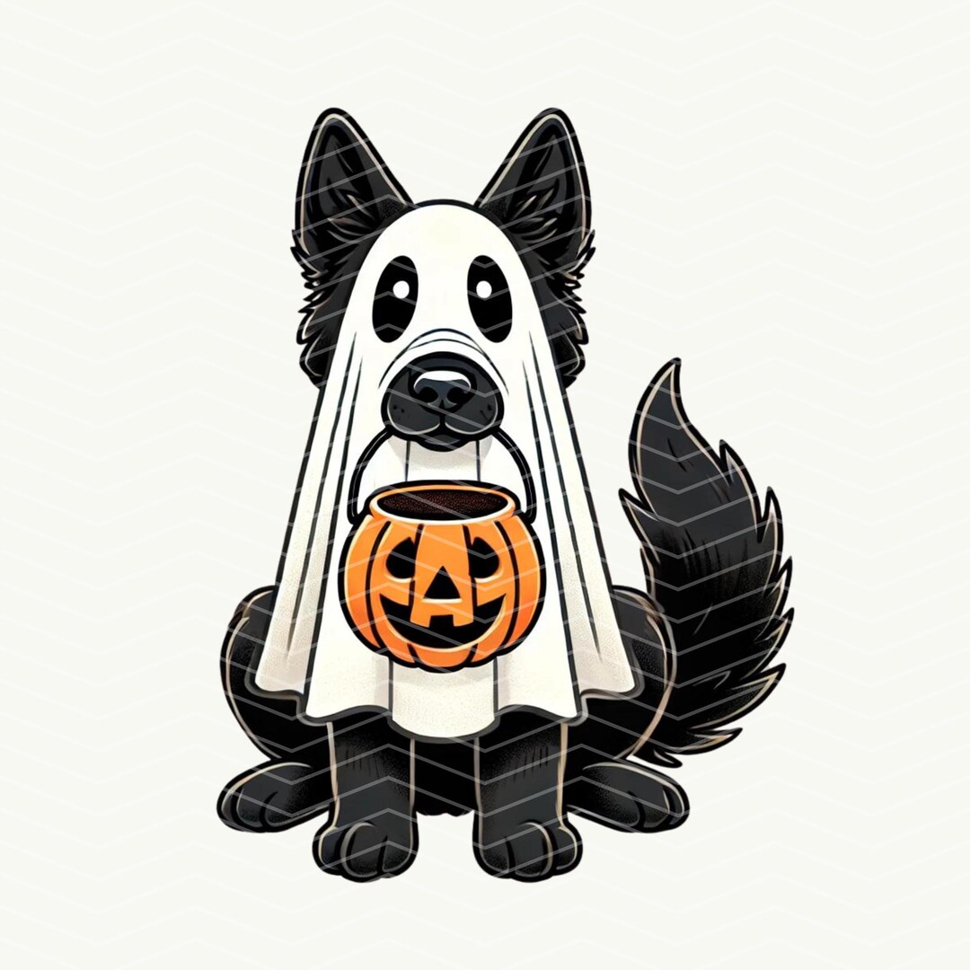 Black German Shepherd Ghost PNG Halloween Dog Image File Dog Ghost PNG ...