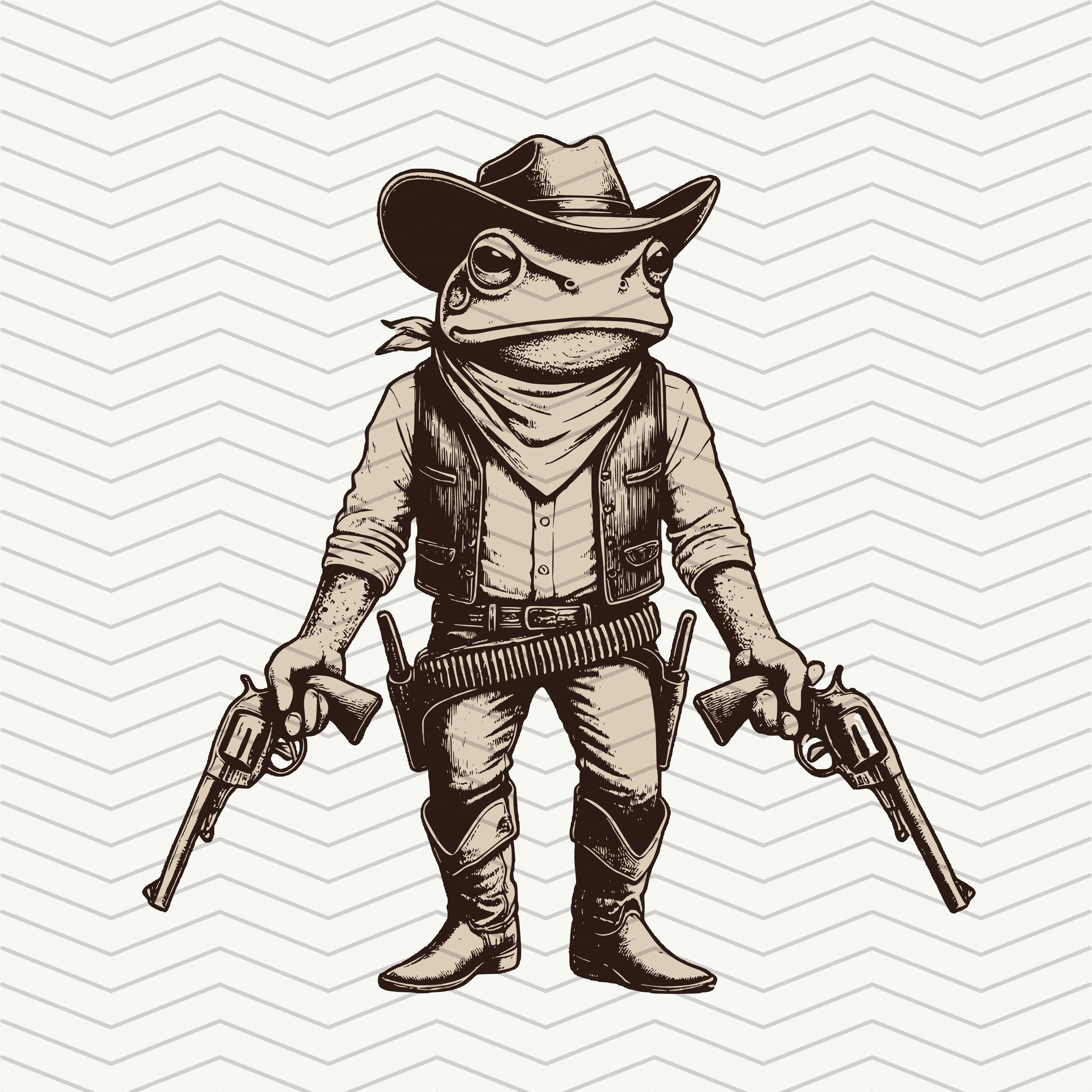 Wild West Frog Premium SVG, PNG Bundle Cowboy Frog Vector File Frontier ...