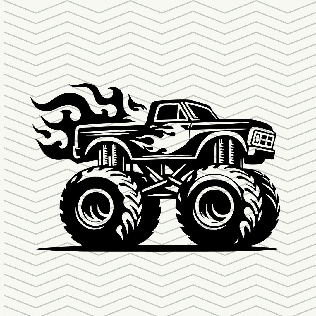 Monster Truck SVG, DTF Ready Monster Truck Digital File SVG File for ...