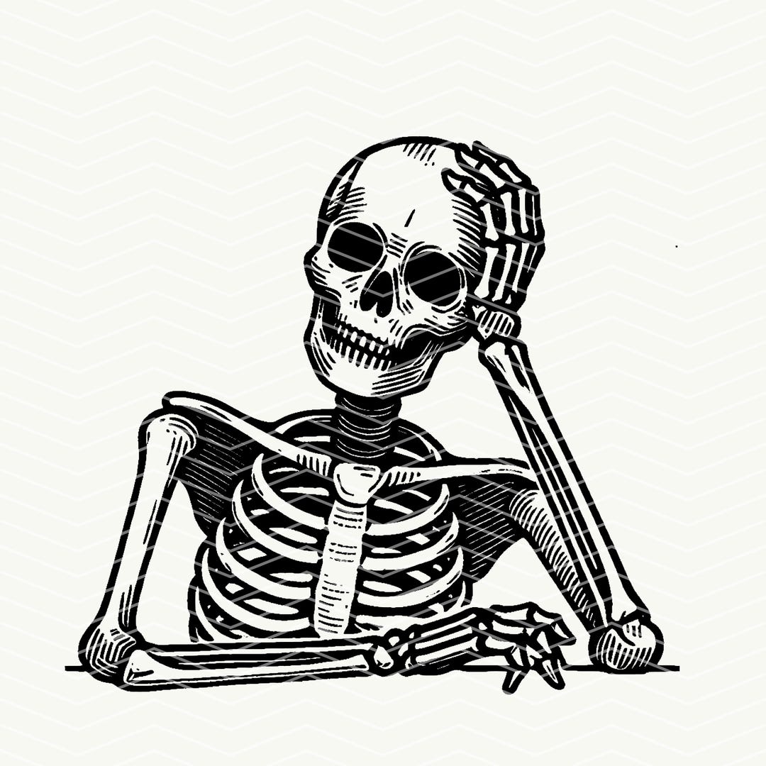 Bored to Death SVG PNG Bundle Bored Skeleton Image File Waiting ...