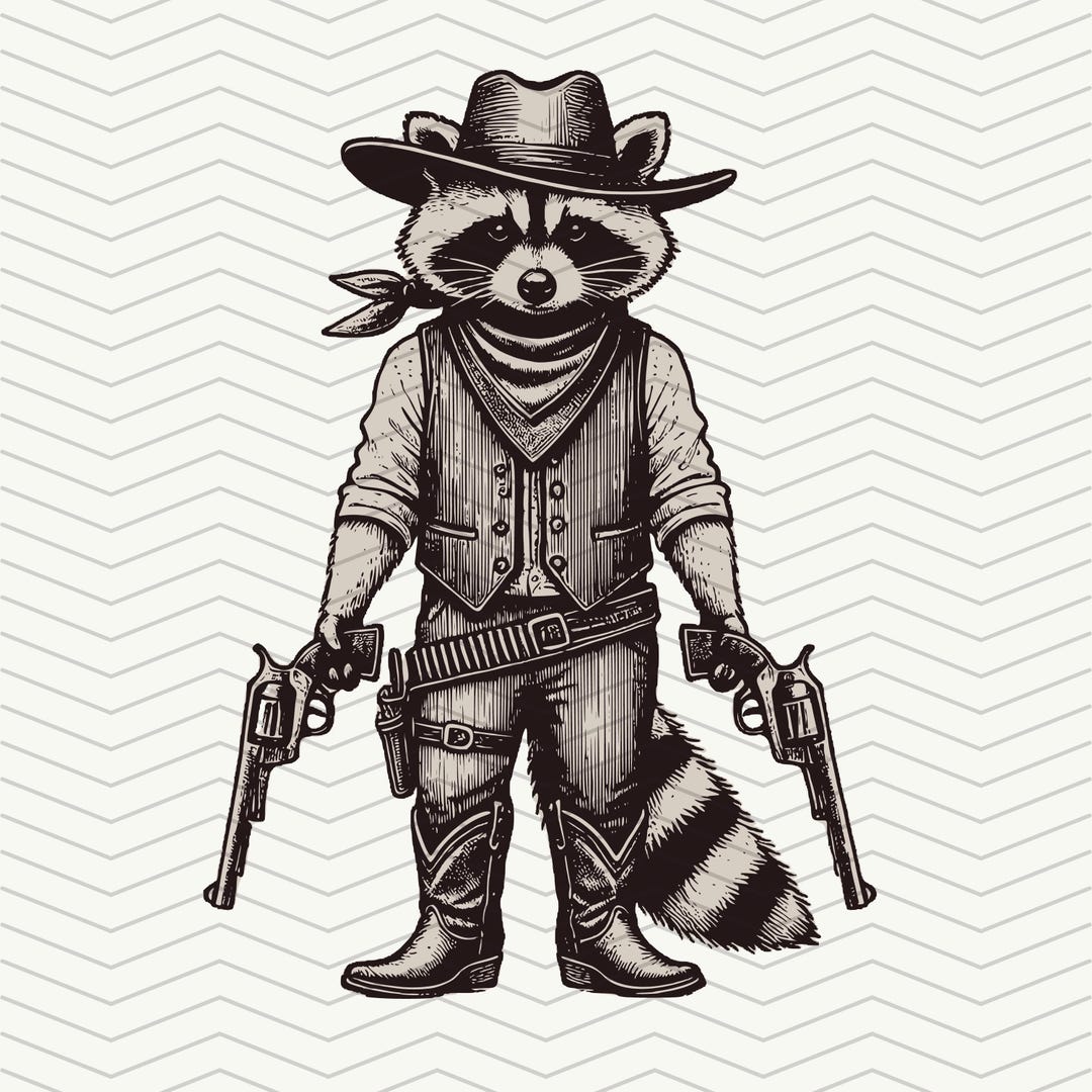 Wild West Raccoon Premium SVG, PNG Bundle Cowboy Raccoon Vector File ...