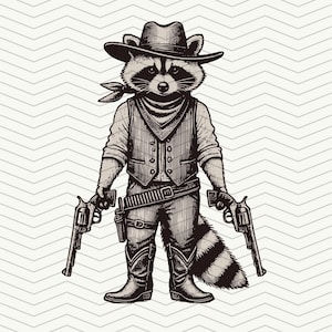 Wild West Raccoon Premium SVG, PNG Bundle Cowboy Raccoon Vector File ...