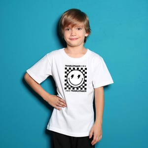 Checkered Troublemaker Smiley Face Lightning Bolt SVG PNG Bundle ...