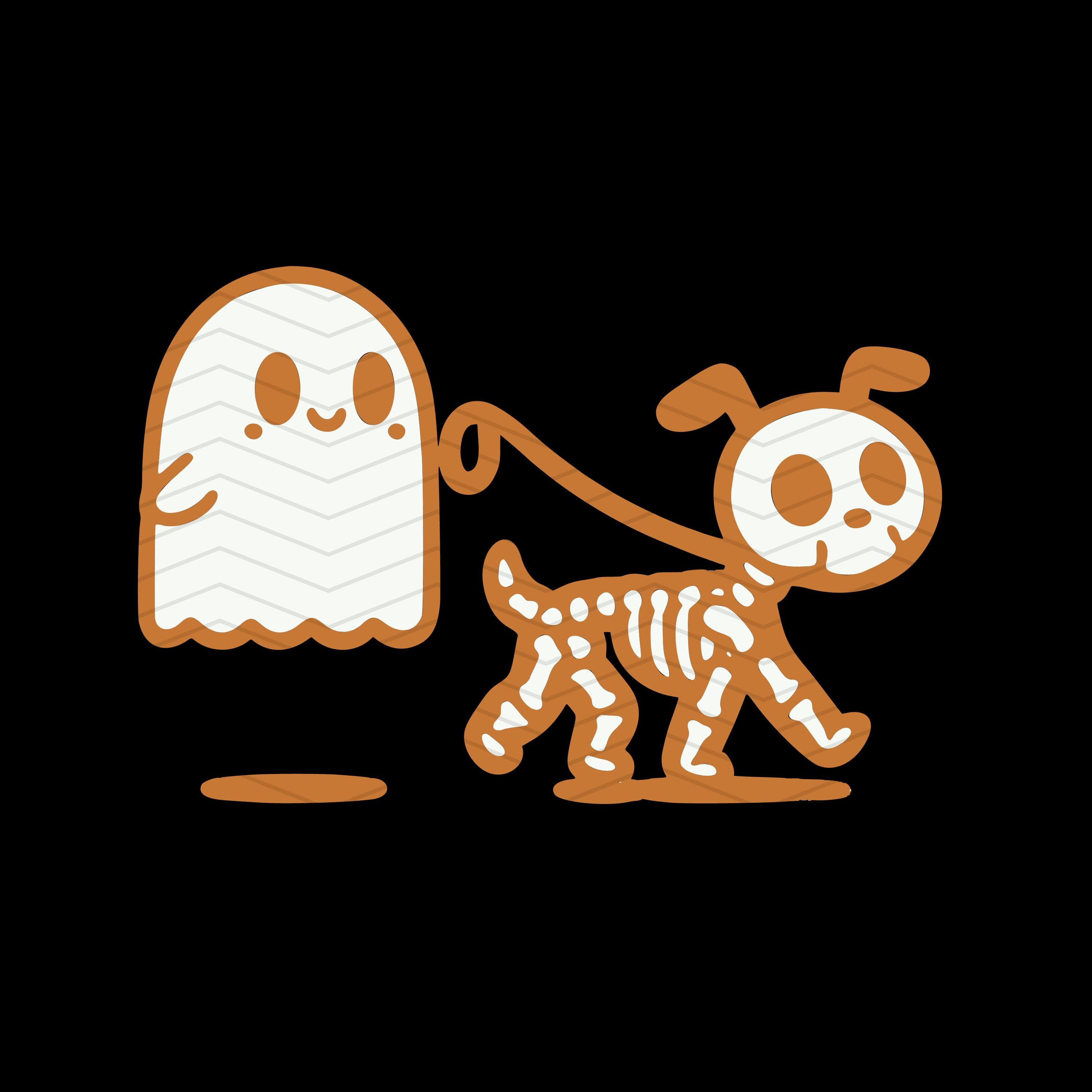 Cute Halloween Ghost Walking Dog SVG/PNG Bundle Halloween Dog Ghost ...