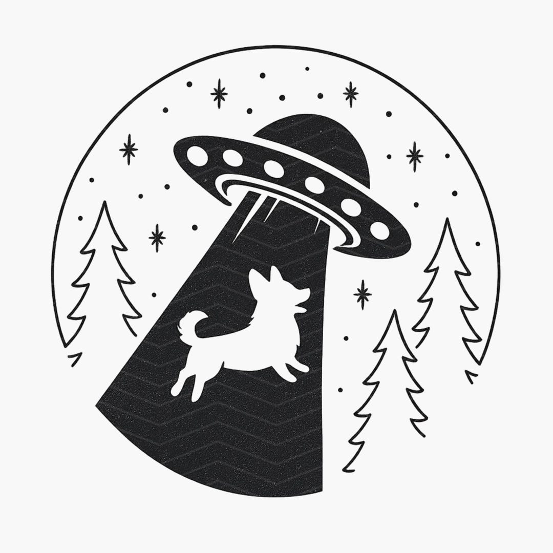 Corgi UFO Abduction PNG Bundle: Funny Space Dog Clipart (digital ...