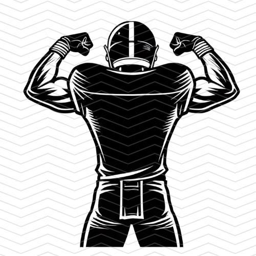 Customizable Football Player SVG PNG: Personalized Vector File (digital ...