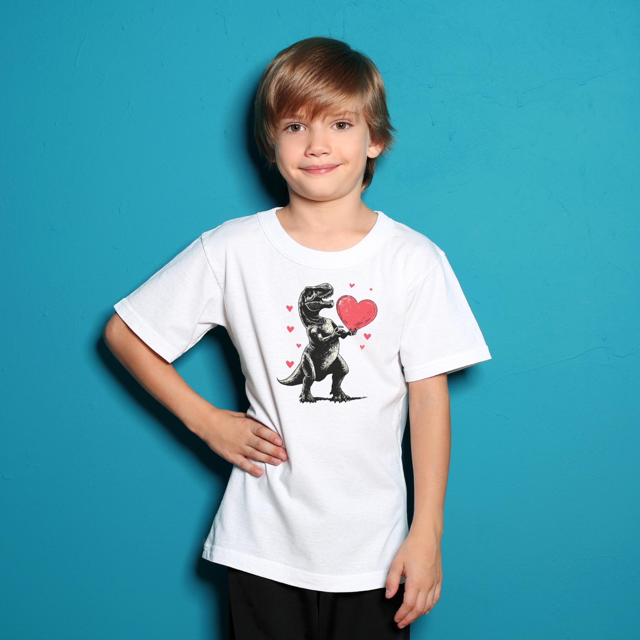 T-rex Heart Premium Valentine’s PNG Design, Transparent Background ...