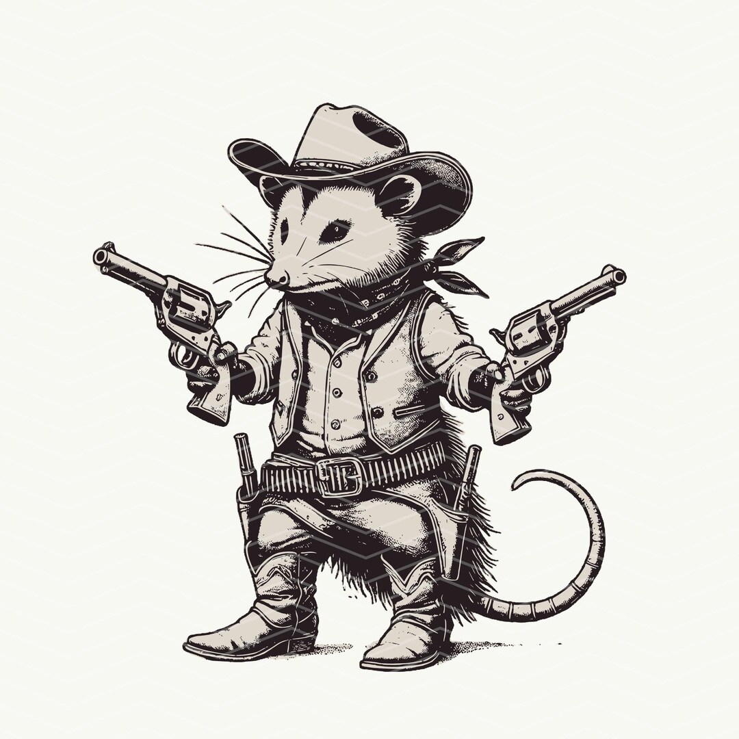 Wild West Opossum Premium SVG, PNG Bundle | Cowboy Possum Vector File ...