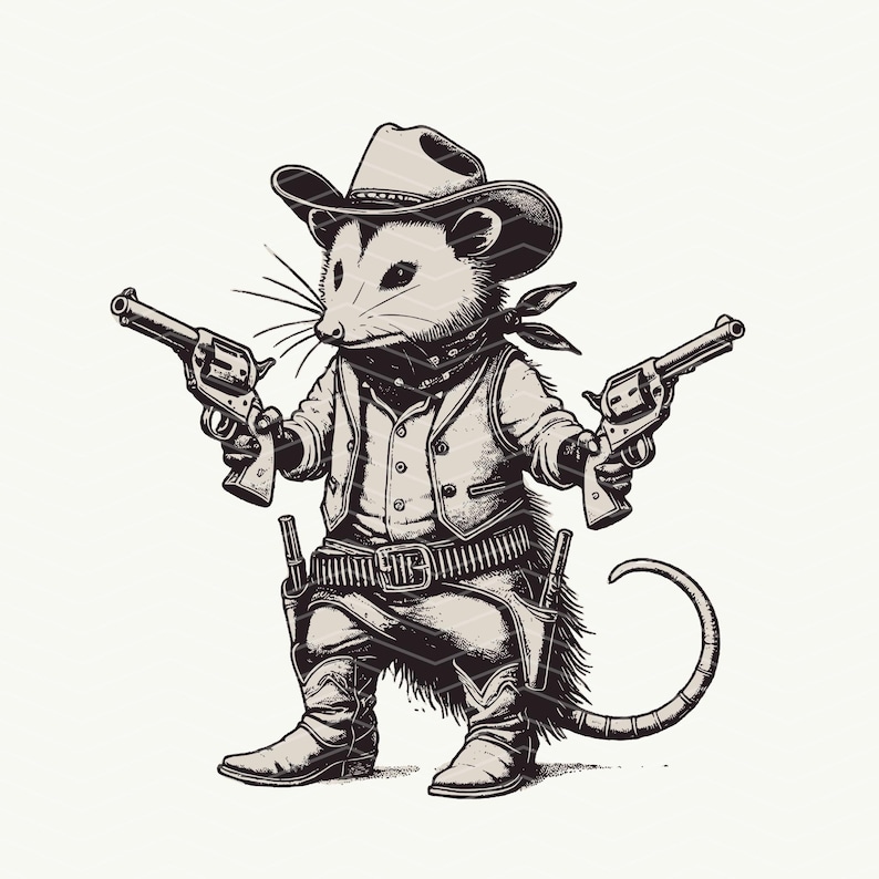 Cowboy Possum SVG PNG Bundle: Wild West Vector File (digital Download ...