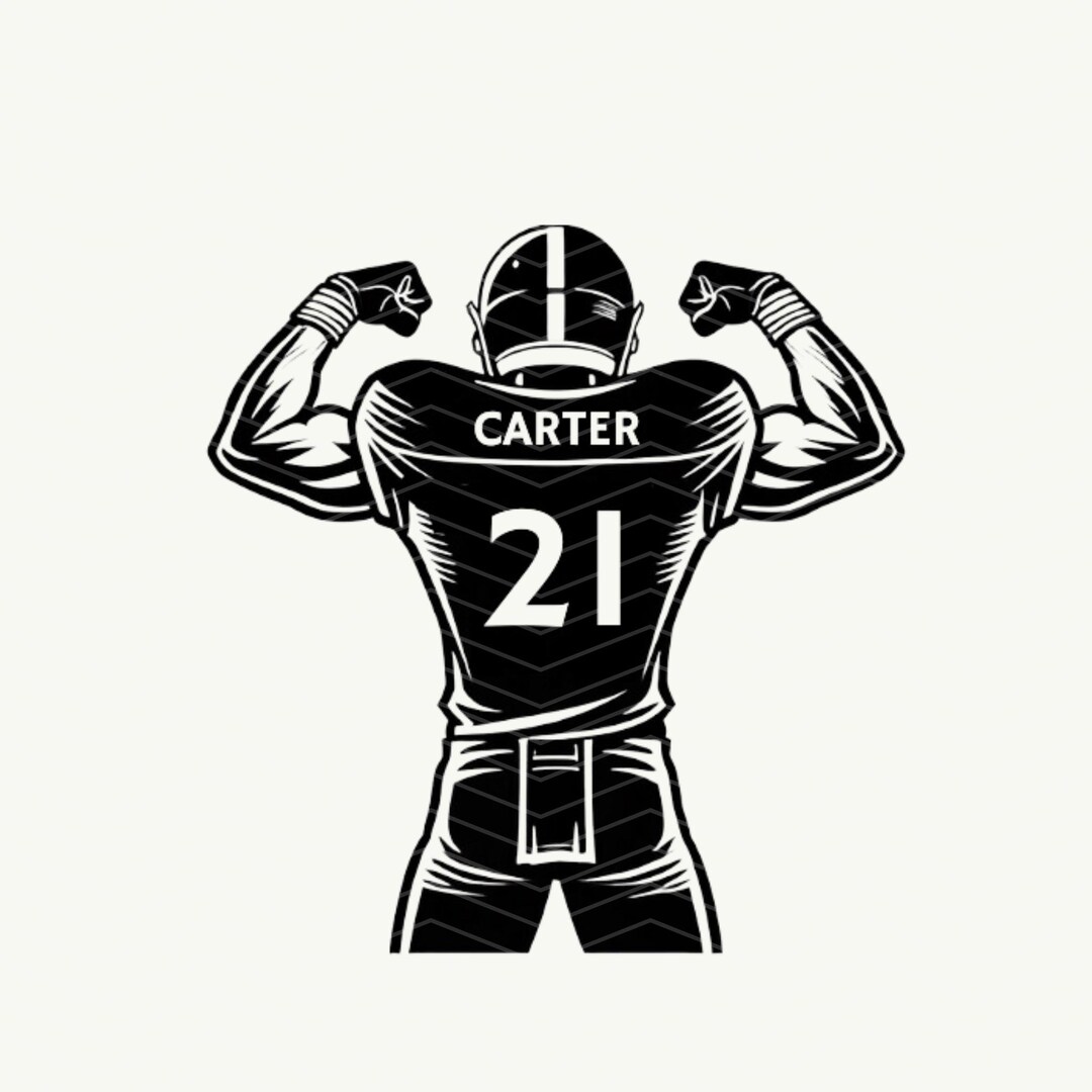Customizable Football Player SVG PNG: Personalized Vector File (digital ...