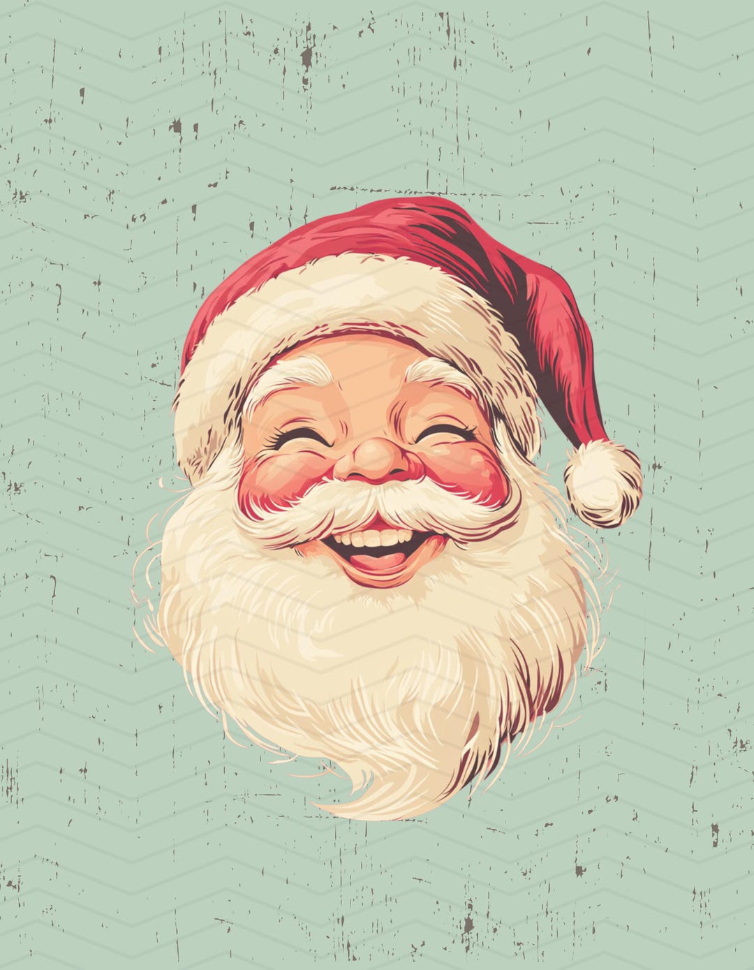 Retro Santa PNG Vintage Santa Image File Retro Christmas PNG Vintage ...