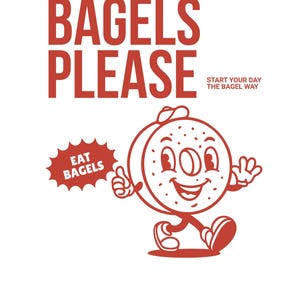 Retro Bagel Mascot SVG: Vintage Cartoon Clipart (digital Download - Etsy
