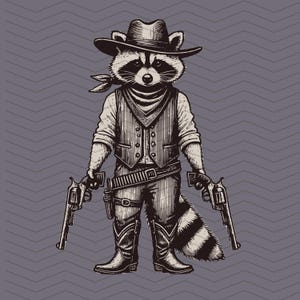 Wild West Raccoon Premium SVG, PNG Bundle Cowboy Raccoon Vector File ...