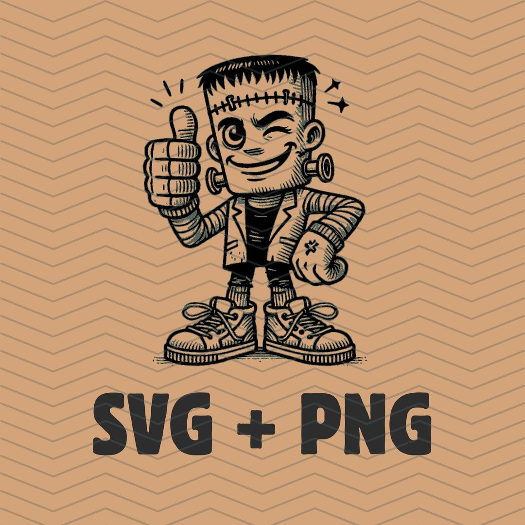 Retro Frankenstein Mascot SVG PNG Bundle | Frankenstein Image File ...