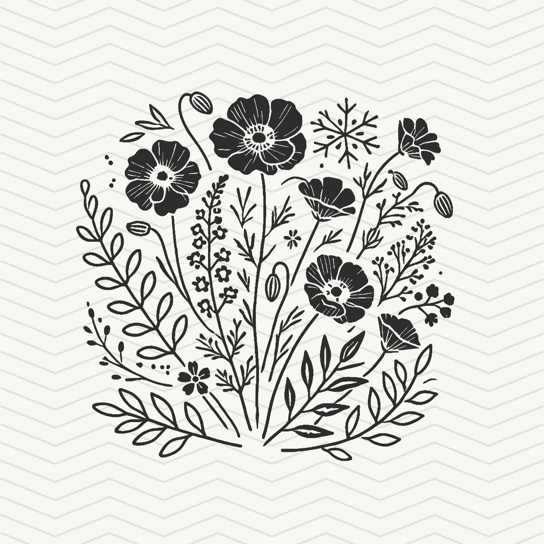 Wildflower SVG, PNG Bundle | Wildflower Bouquet Vector File | Floral ...