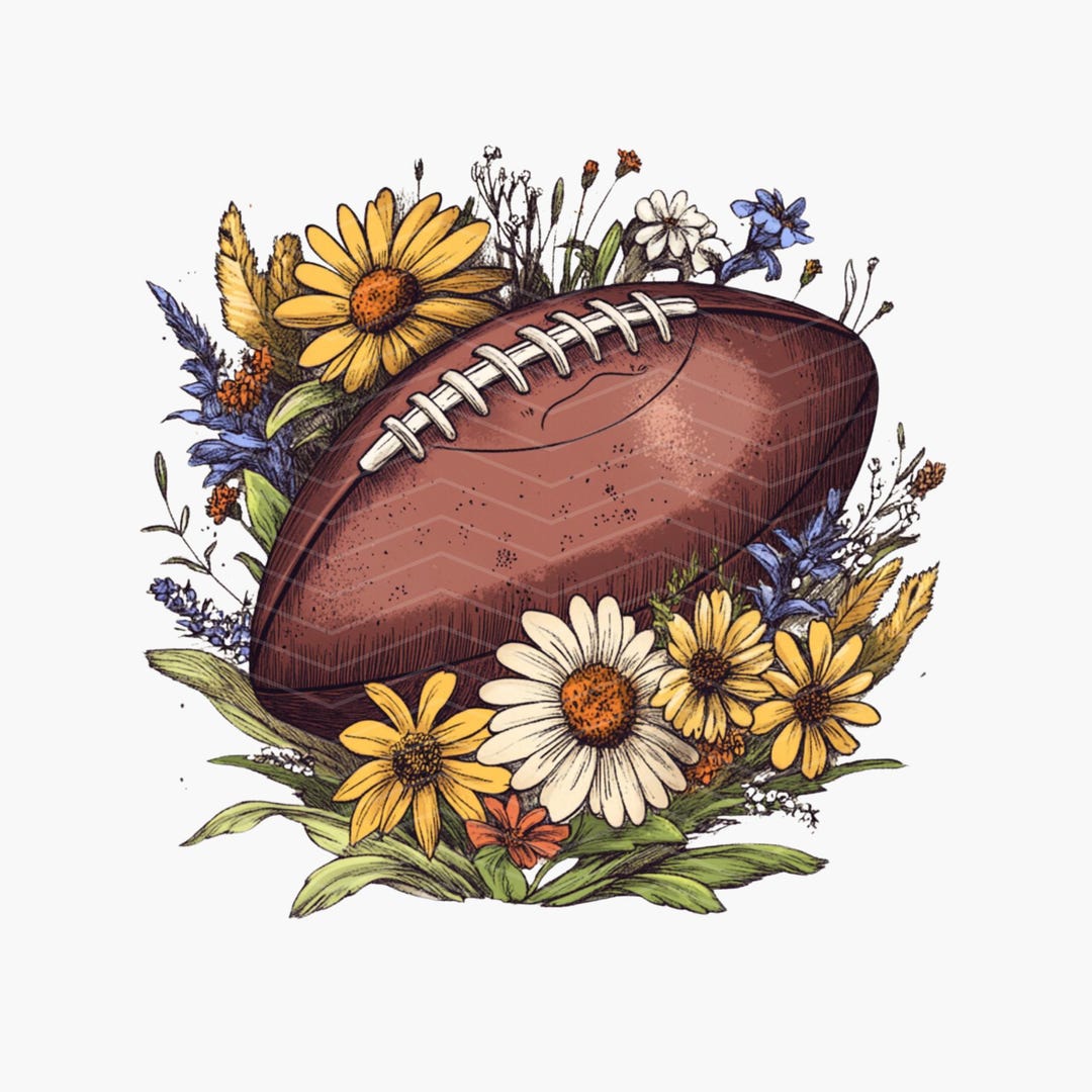 Floral Football PNG: Wildflower Clipart Image (digital Download) - Etsy