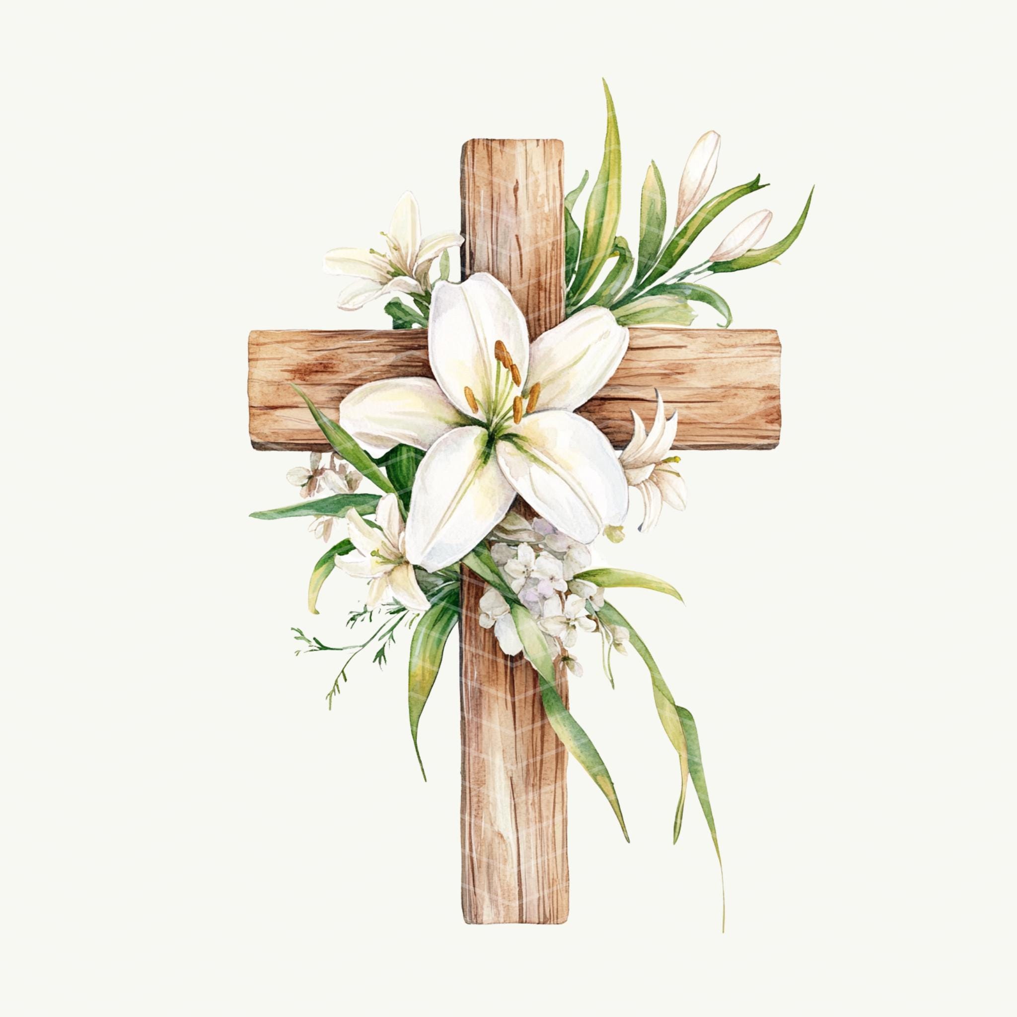 Premium Watercolor Cross Design, Transparent Background Easter Cross ...
