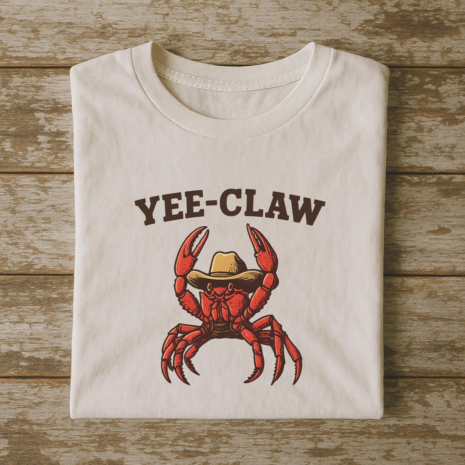 Funny Cowboy Crab PNG: Yee-claw Western Sublimation Design (digital ...