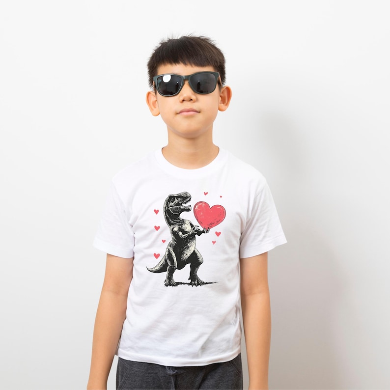 T-rex Heart Premium Valentine’s PNG Design, Transparent Background ...