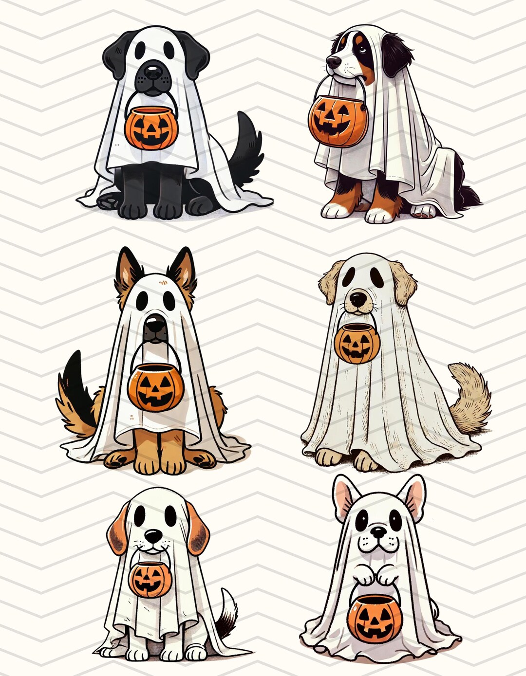 Dog Ghost PNG Bundle 6 Dog Breeds Halloween Dog Image Bundle Dog Ghost ...