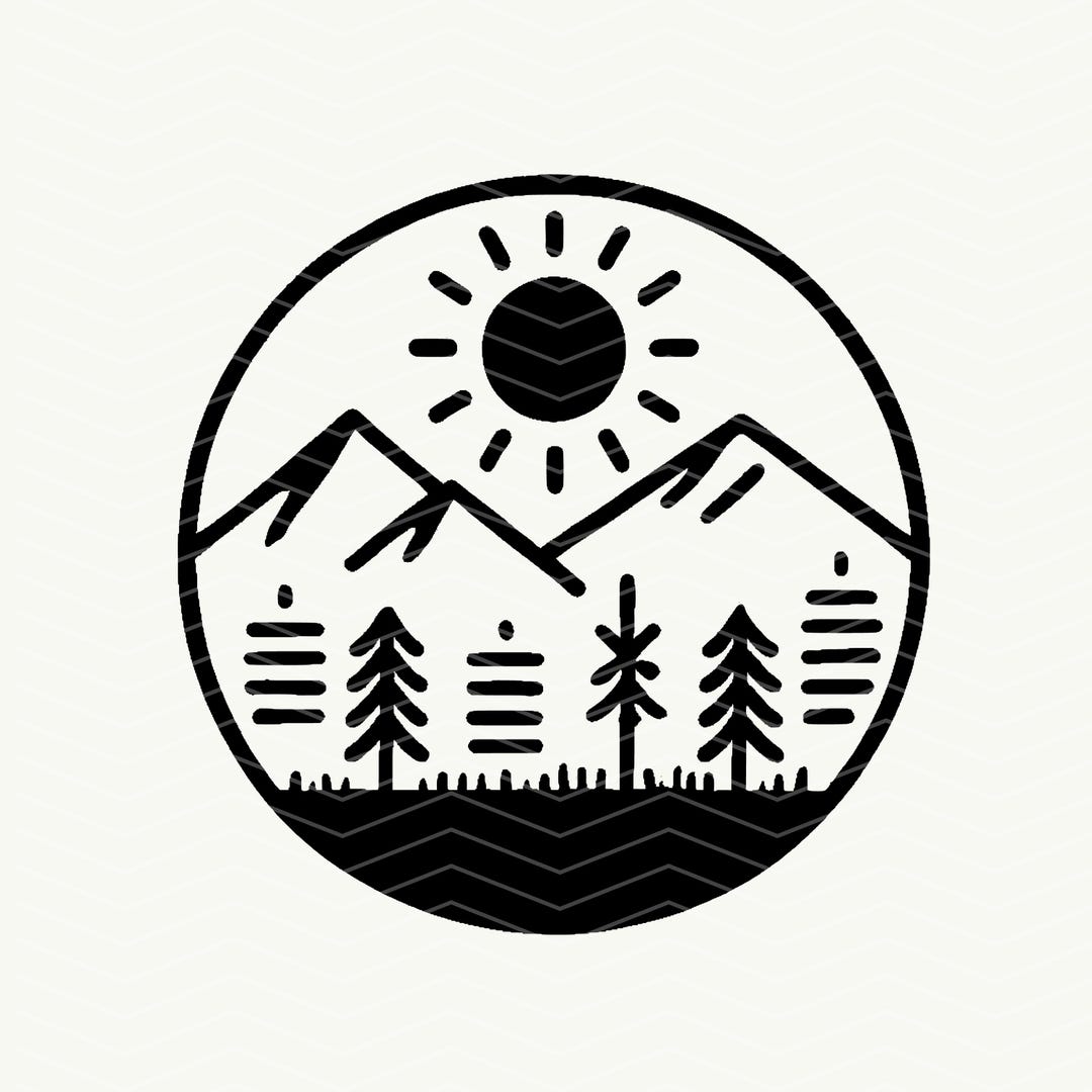 Minimal Mountain SVG, PNG Bundle | Minimal Outdoor Adventure Vector ...