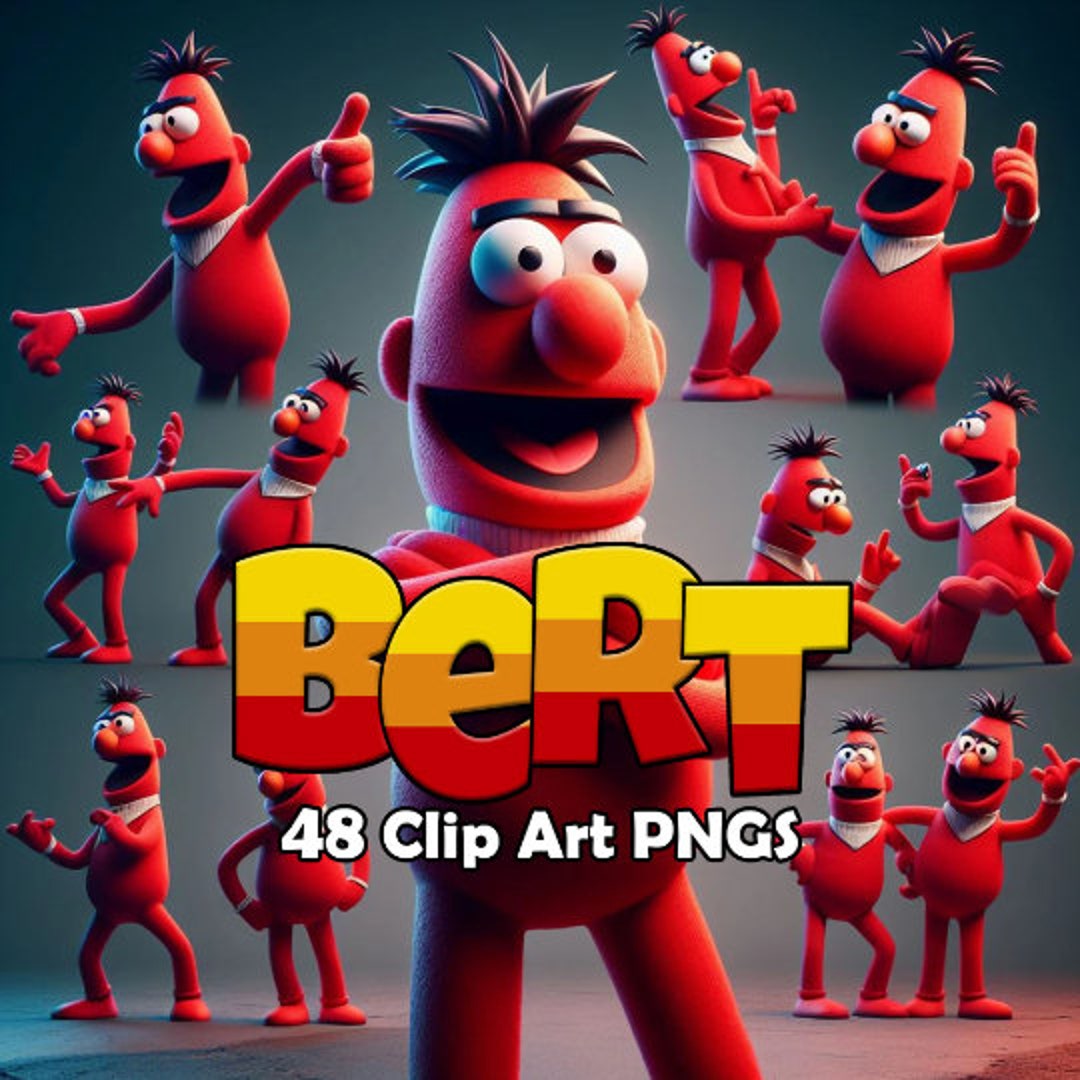 Bert Sticker Pngs Funny Bert File Bert Pngs Bert Clipart - Etsy