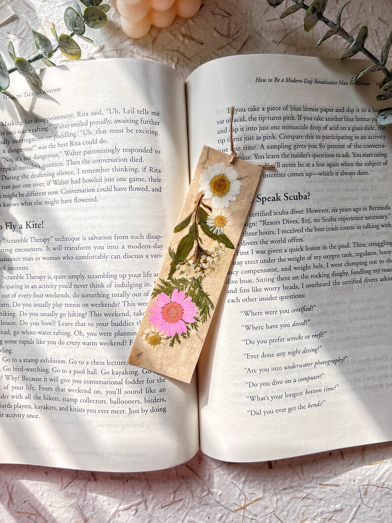 Wildflower Bookmarks Real Dried Flowers Bookmark for Women Bookmark ...