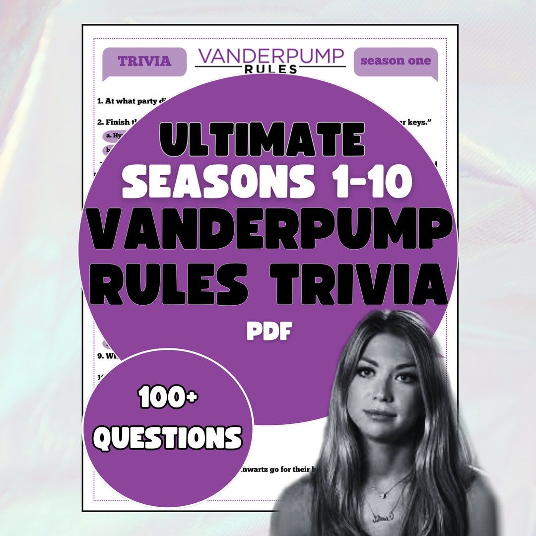 Ultimate Vanderpump Rules Trivia Seasons 1 10 Game Night Girls Night Premiere Theme Party Bravo ...