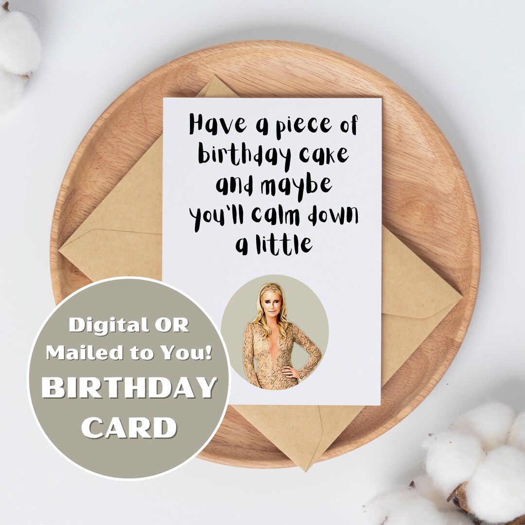 RHOBH Kim Richards Birthday Card Funny Bravo Card Have a Piece of Bread ...