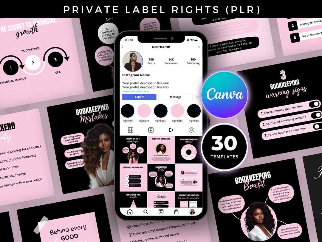 PLR Instagram Post Templates, Boss Babe Social Media Templates, Girl ...
