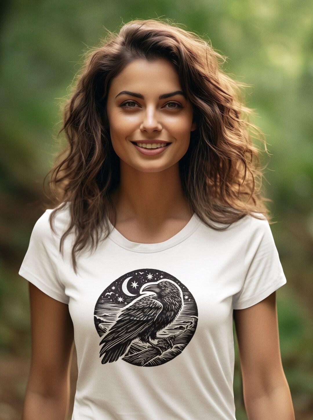 Raven Block Print T-shirt: Crow Core Raven Lover Shirt Cottagecor Crow ...