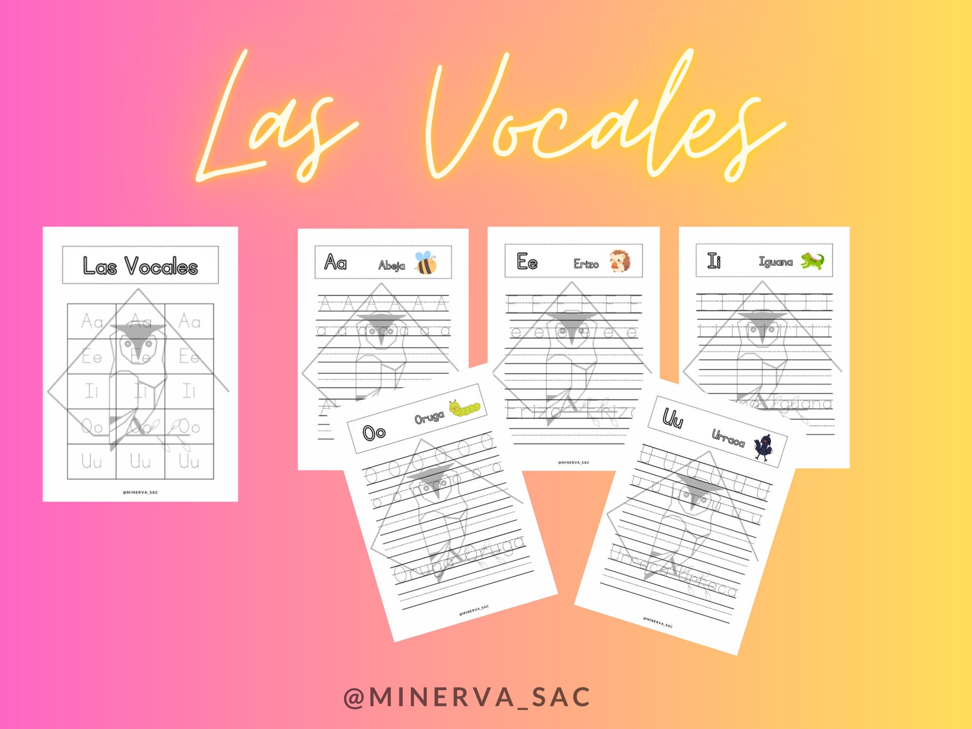 Vowel Tracing - Etsy