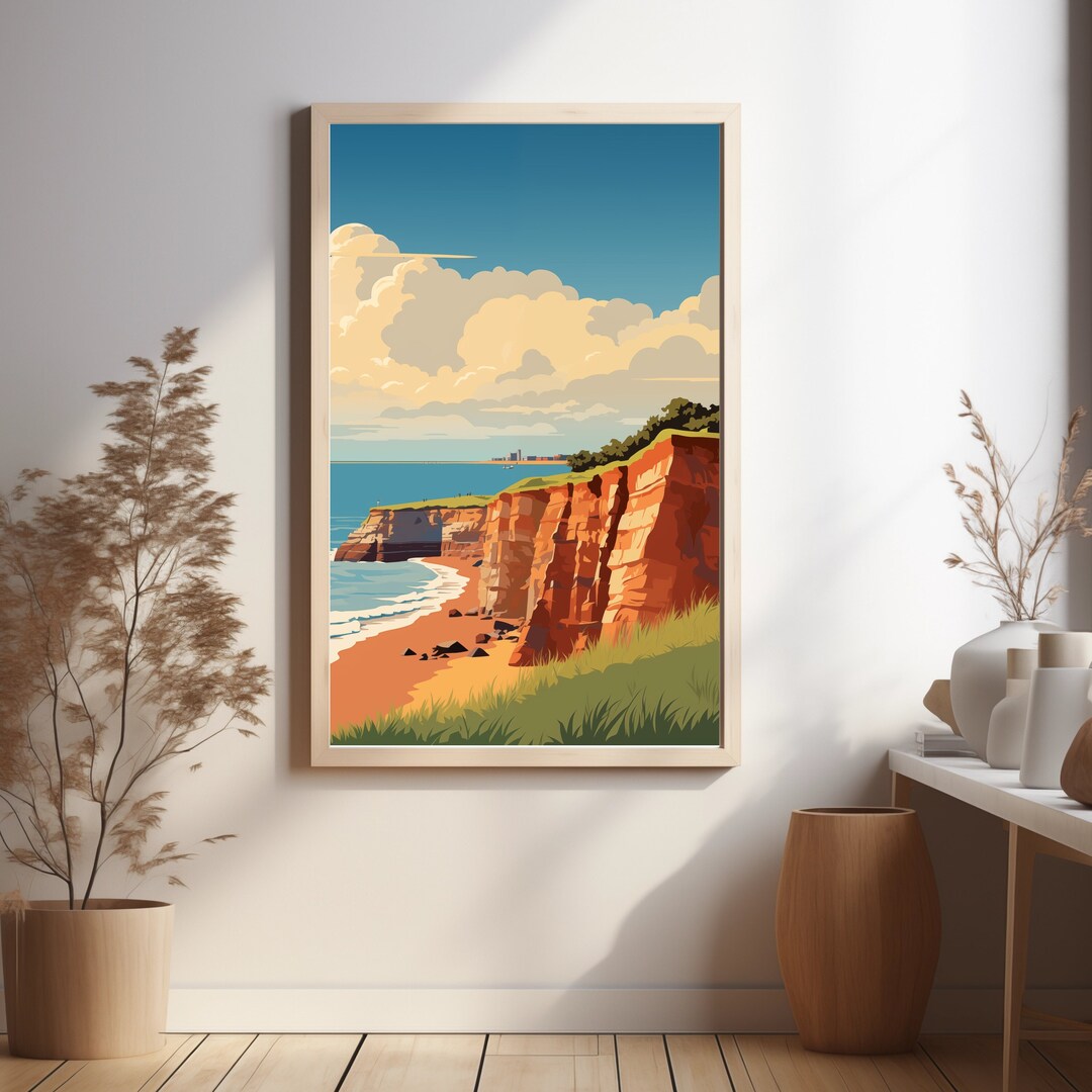 Hunstanton Cliffs Wall Art Digital Download Hunstanton Beach Cliffs ...
