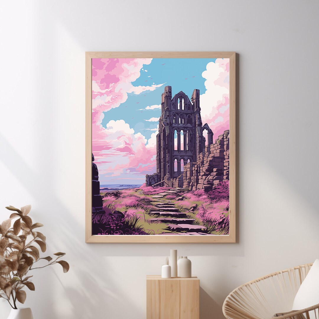 Whitby Abbey Wall Art Digital Download Whitby Beach Abbey Landscape ...