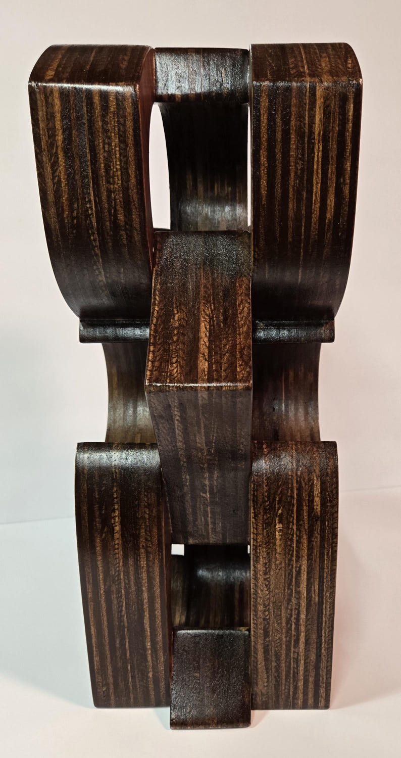 Handcrafted Wooden Wine Rack – Modern Geometric Design | Holds 3 ...