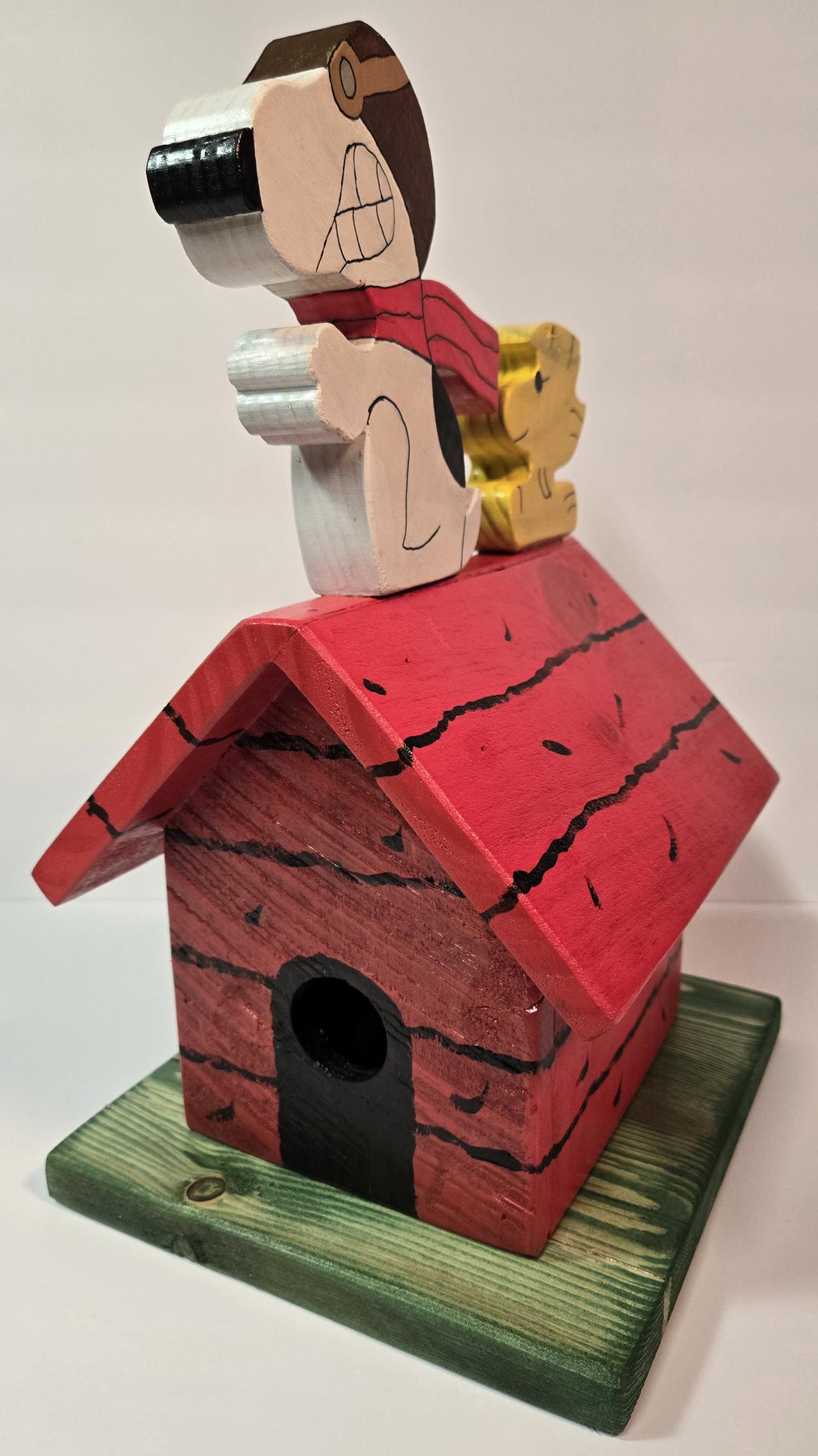 Handcrafted Snoopy & Woodstock Wooden Birdhouse – Red Baron Theme - Etsy