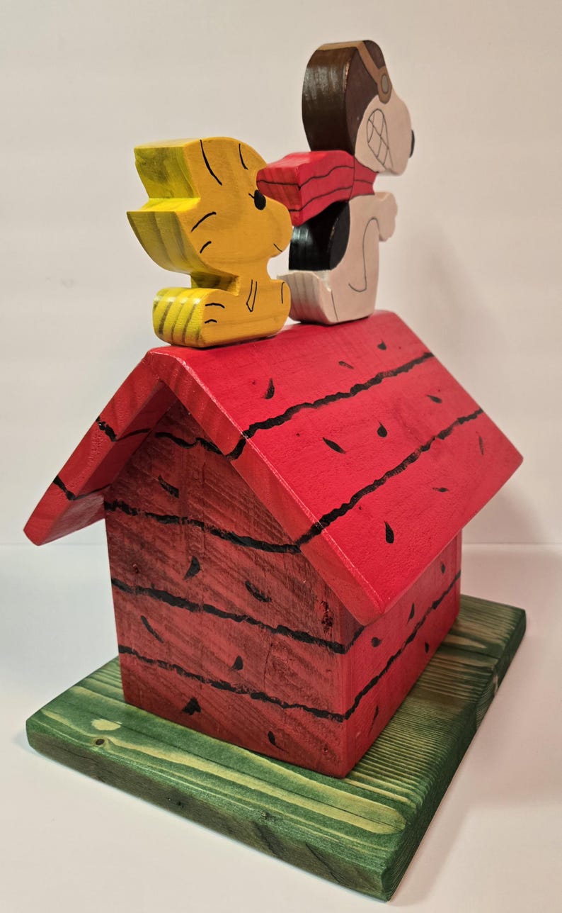 Handcrafted Snoopy & Woodstock Wooden Birdhouse – Red Baron Theme - Etsy