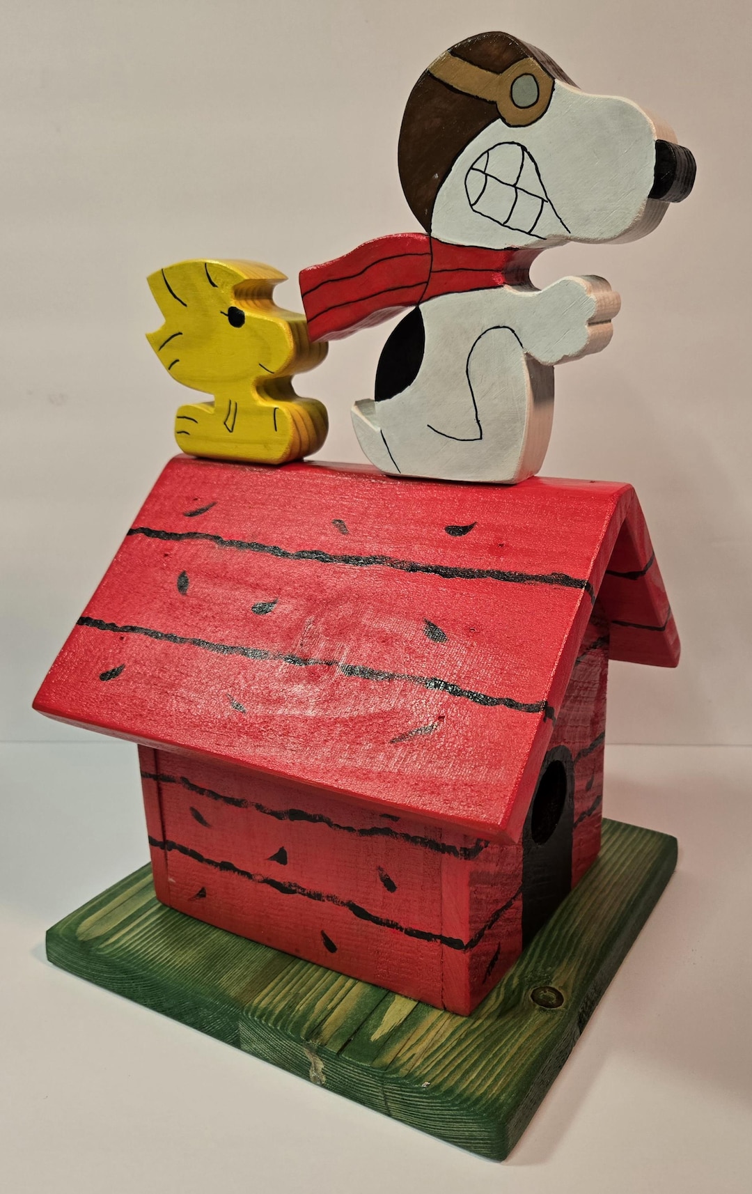 Handcrafted Snoopy & Woodstock Wooden Birdhouse – Red Baron Theme - Etsy
