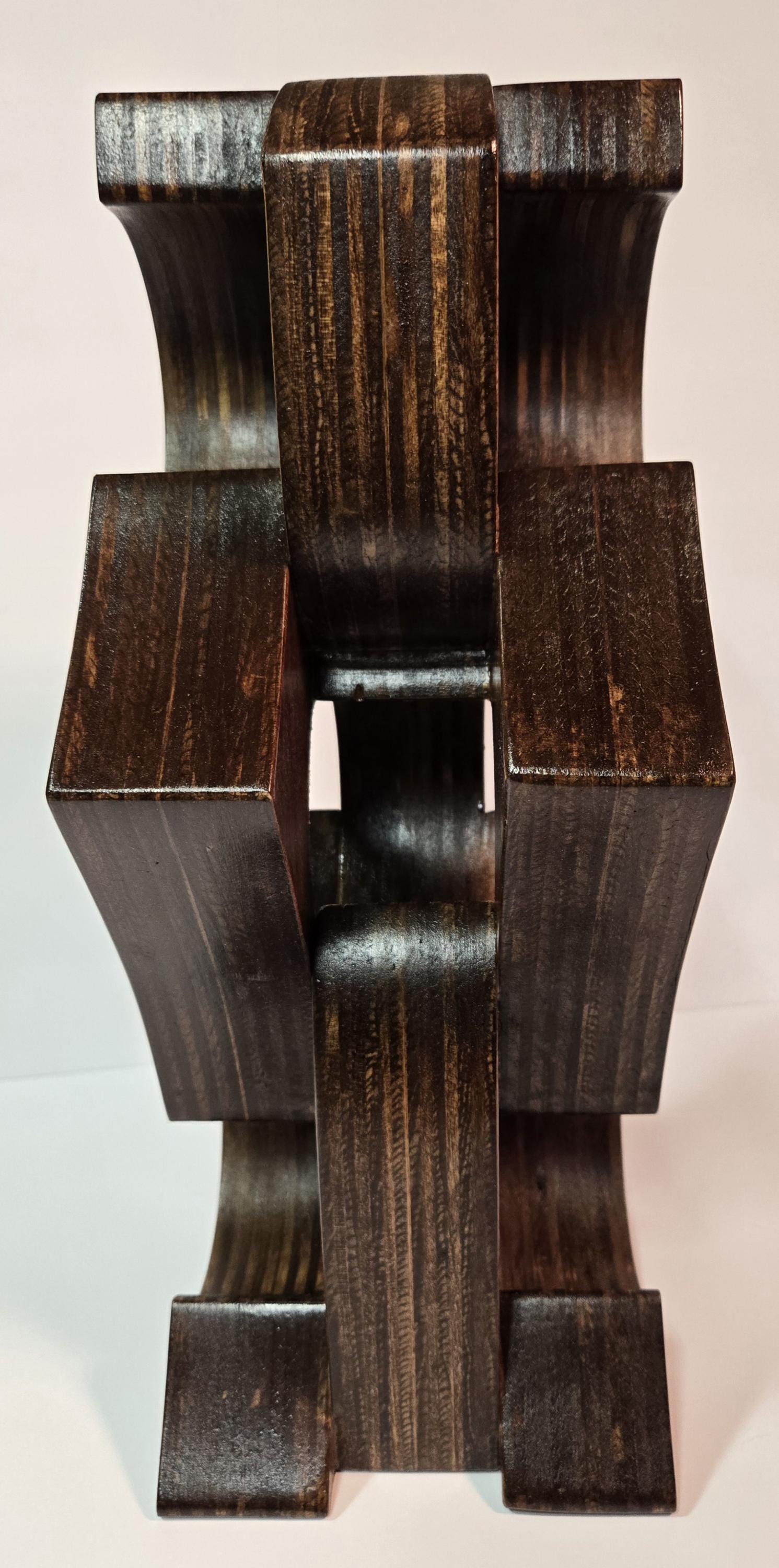 Handcrafted Wooden Wine Rack – Modern Geometric Design | Holds 3 ...
