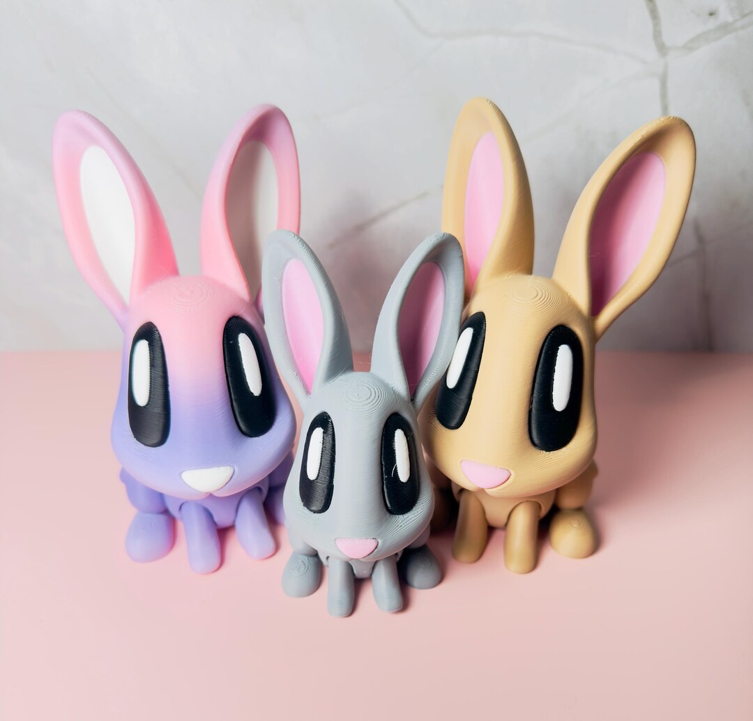 Adorable 3d-printed Bunny Fidget Toy – Articulated Desk Companion ...