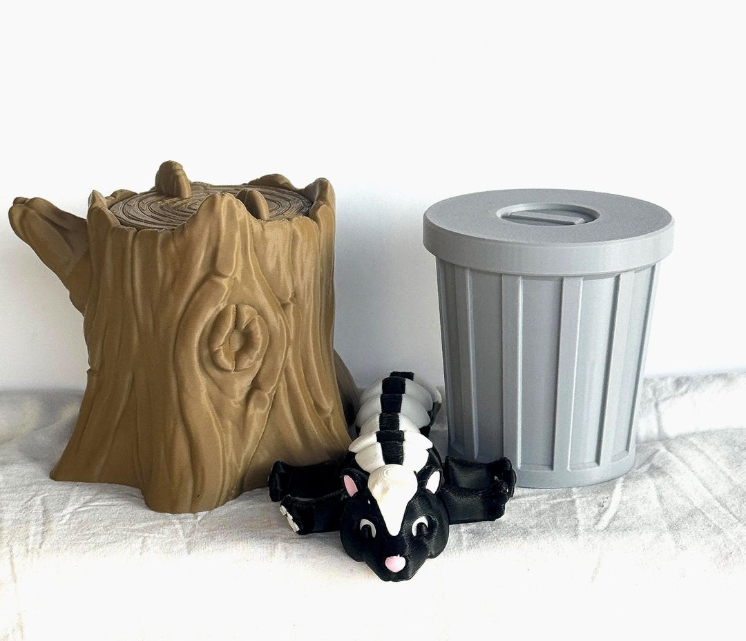 Articulated Skunk Fidget Toy - 3D Printed Dumpster Animal Figurine With ...